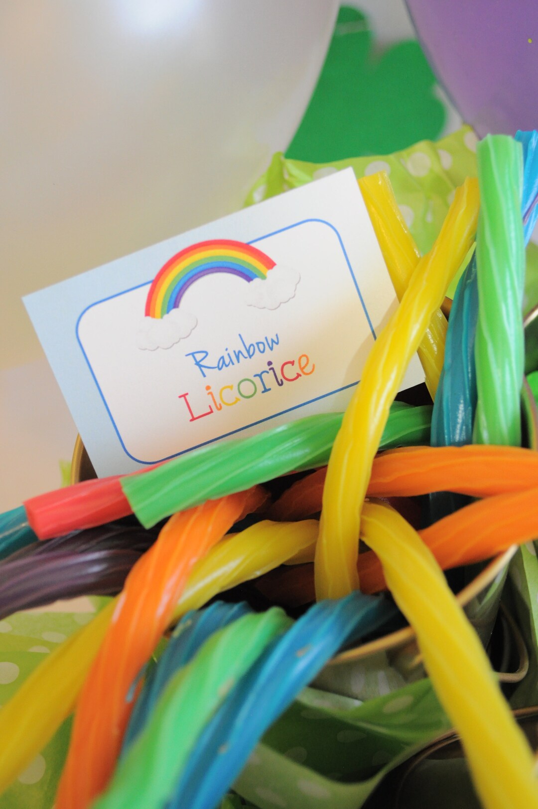 Rainbow Party Food Label Cards, Rainbow Candy Labels, Rainbow Birthday ...