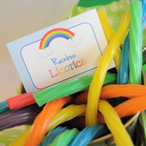 Rainbow Party Food Label Cards, Rainbow Candy Labels, Rainbow Birthday ...