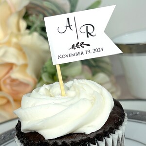 Wedding Cupcake Flags Toothpick Flags Personalized Cupcake Flags Custom ...
