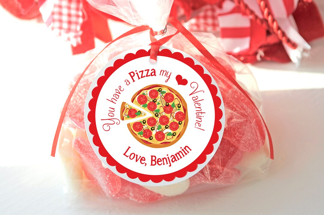 Pizza Valentine's Day Treat Tags, Kids Valentines Tags You Have A Pizza ...