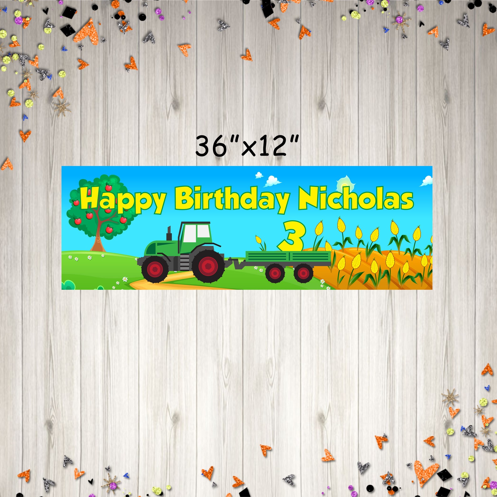 Farm Tractor Birthday Party Banner John Deere Tractor - Etsy