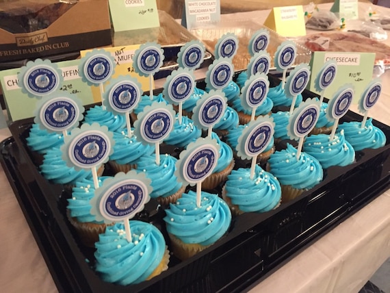 Paper & Party Supplies Logo Branded Cupcake Toppers Personalized ...