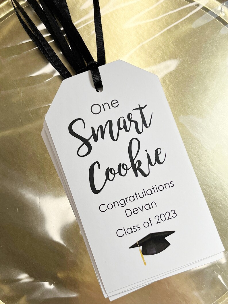 One Smart Cookie Graduation Tags Party Favor Tags Congrats Grad ...