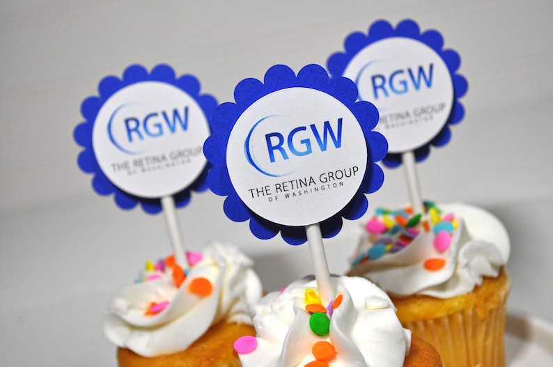 Corporate Logo Promotional Cupcake Toppers Logo Branded | Etsy