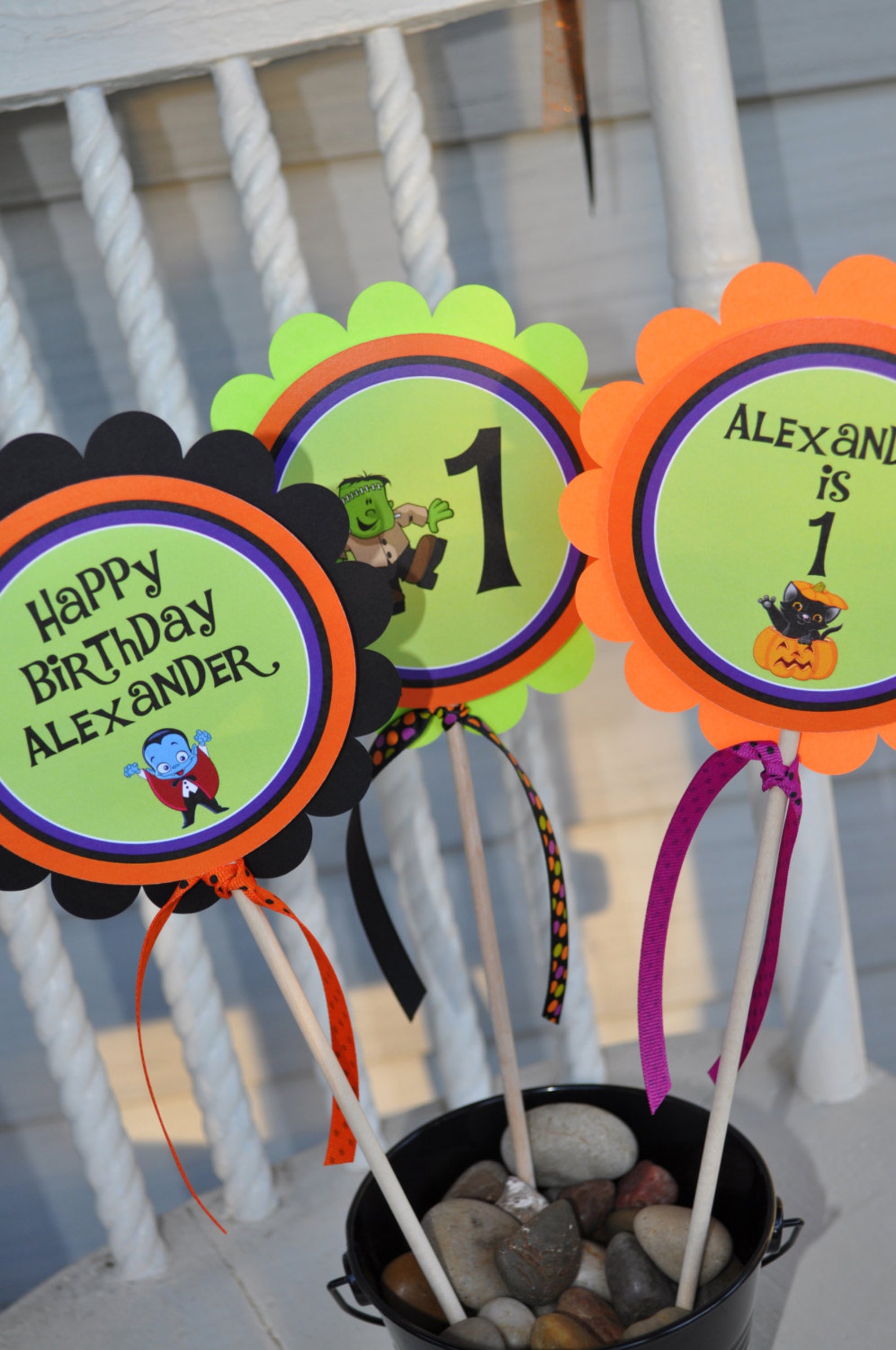 Halloween Cupcake Toppers 1st Birthday Halloween Birthday - Etsy