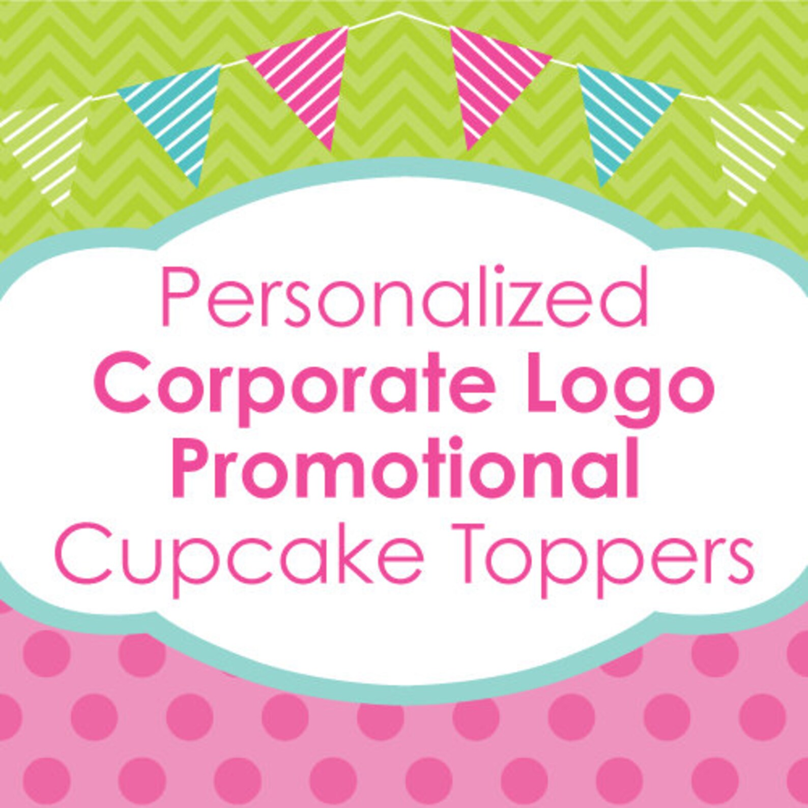 Personalized Corporate Logo Promotional Cupcake Toppers Logo - Etsy