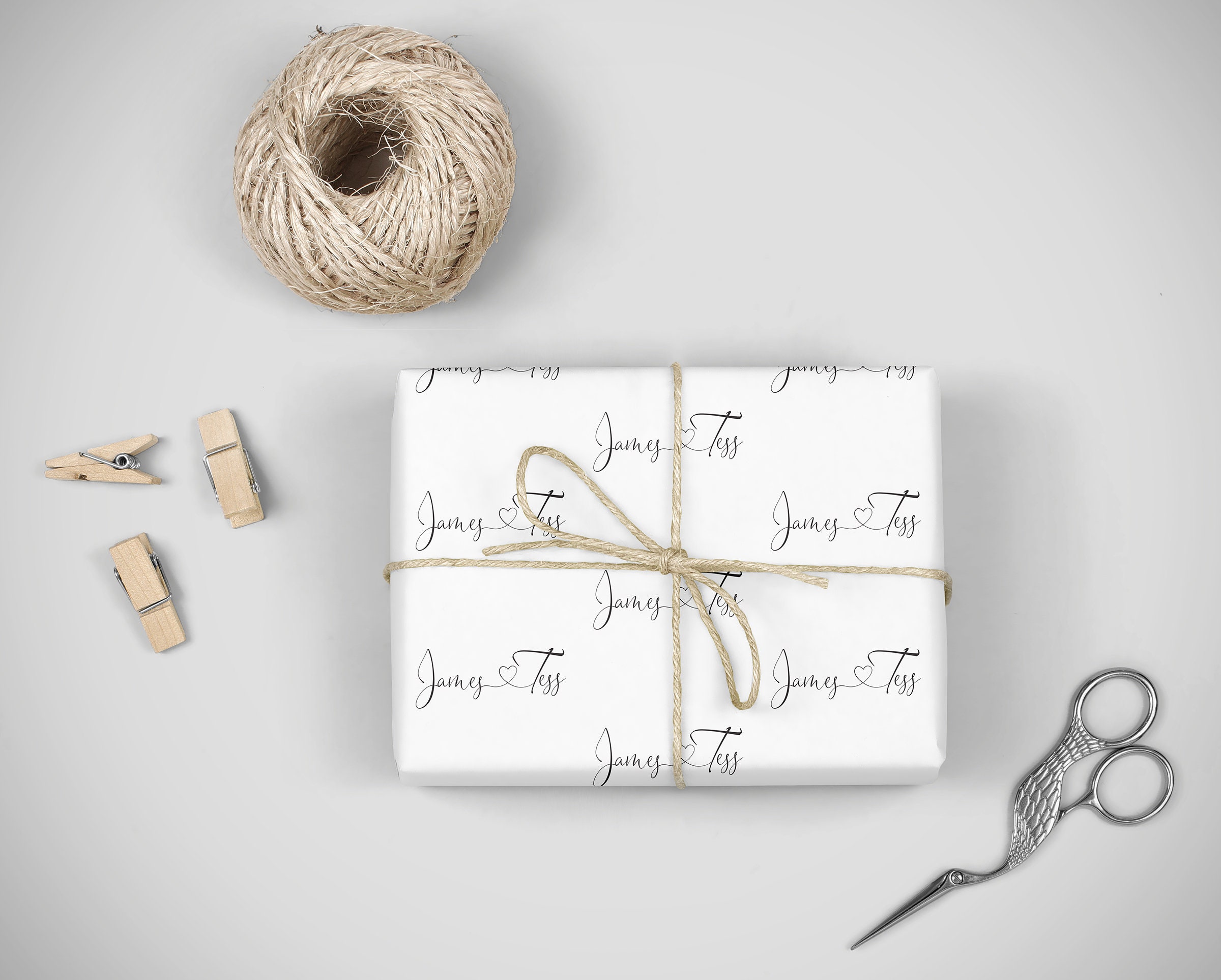 Wedding Wrapping Paper Personalized Gift Wrap Bride and Groom - Etsy