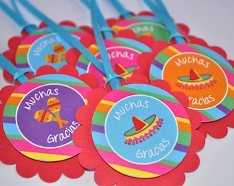 Fiesta Birthday Party Stickers Fiesta Birthday Favor Tags - Etsy