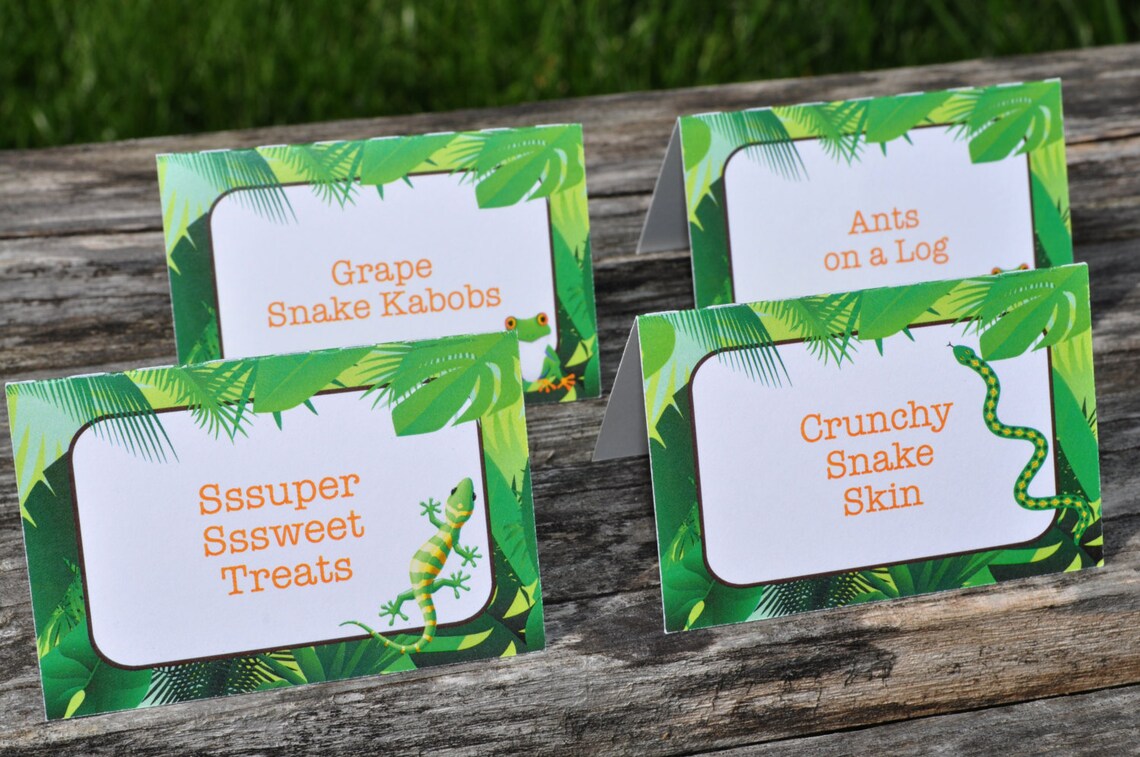Reptile Food Buffet Label Cards Reptile Birthday Decorations - Etsy