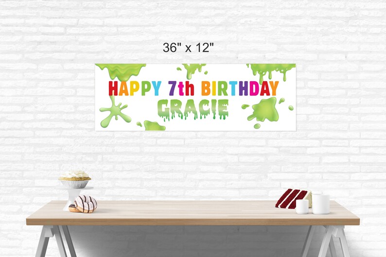 Slime Party Birthday Banner Slime Time Party Decorations - Etsy