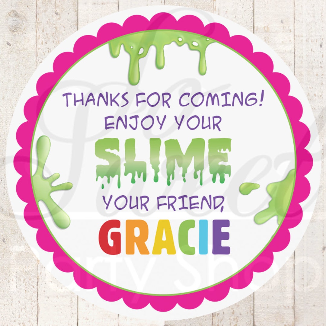 Slime Party Stickers Slime Favors Slime Party Favor Labels Party Time ...