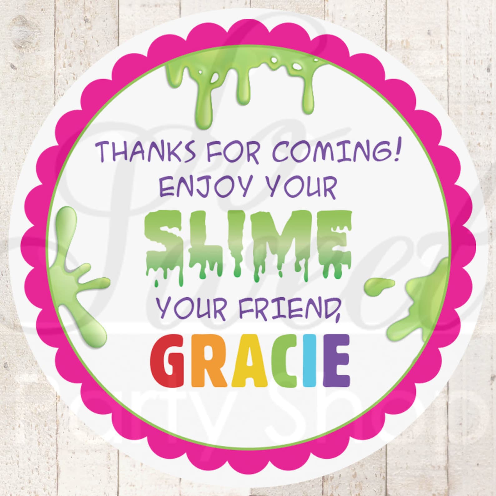 Slime Party Stickers Slime Favors Slime Party Favor Labels - Etsy