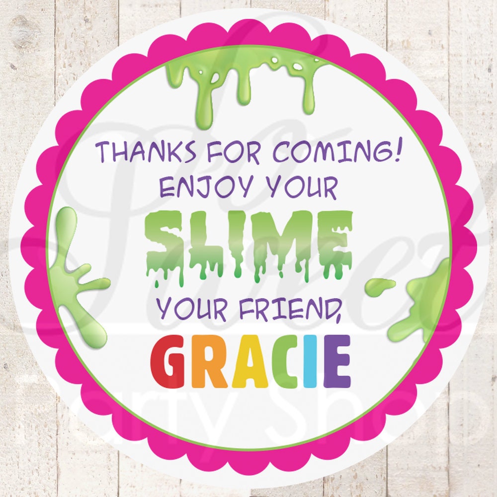 Slime Party Stickers Slime Favors Slime Party Favor Labels - Etsy