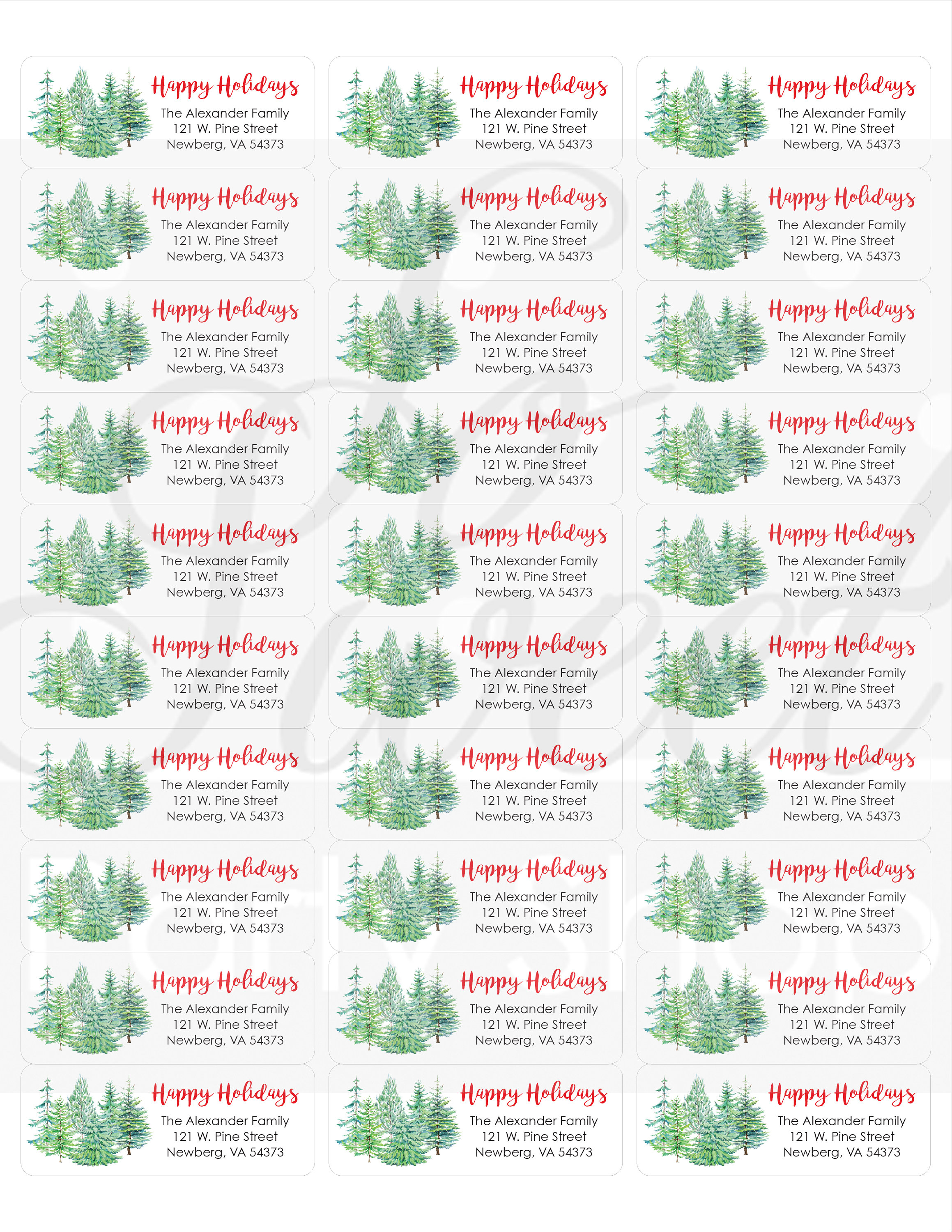 Happy Holidays Address Labels Envelope Seals Merry Christmas | Etsy