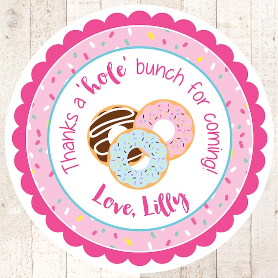 Donut Birthday Stickers, Sprinkle Party, Thank You Stickers, Donut ...