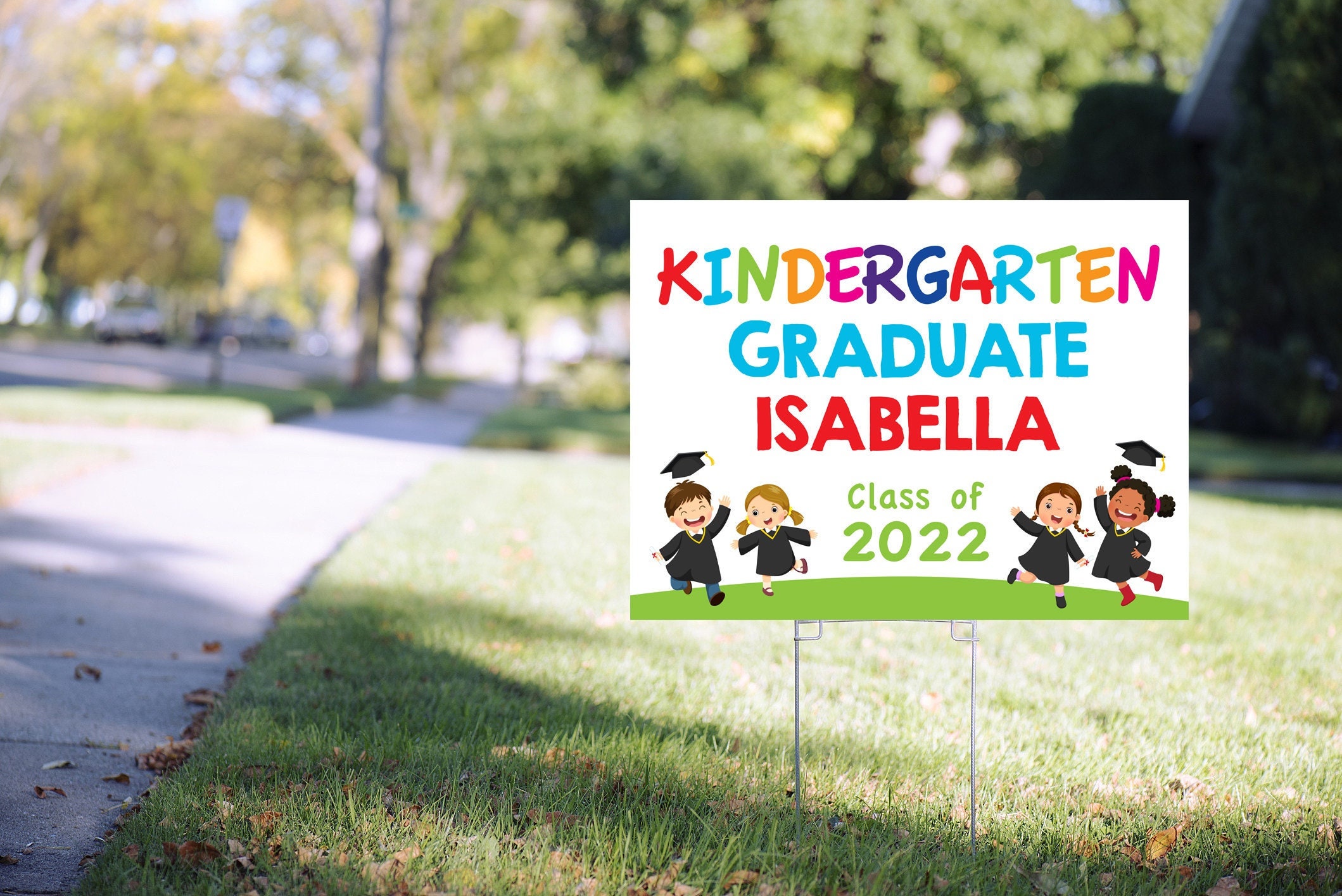 Kindergarten Graduation Yard Sign Boy Class of 2021 Elementary ...