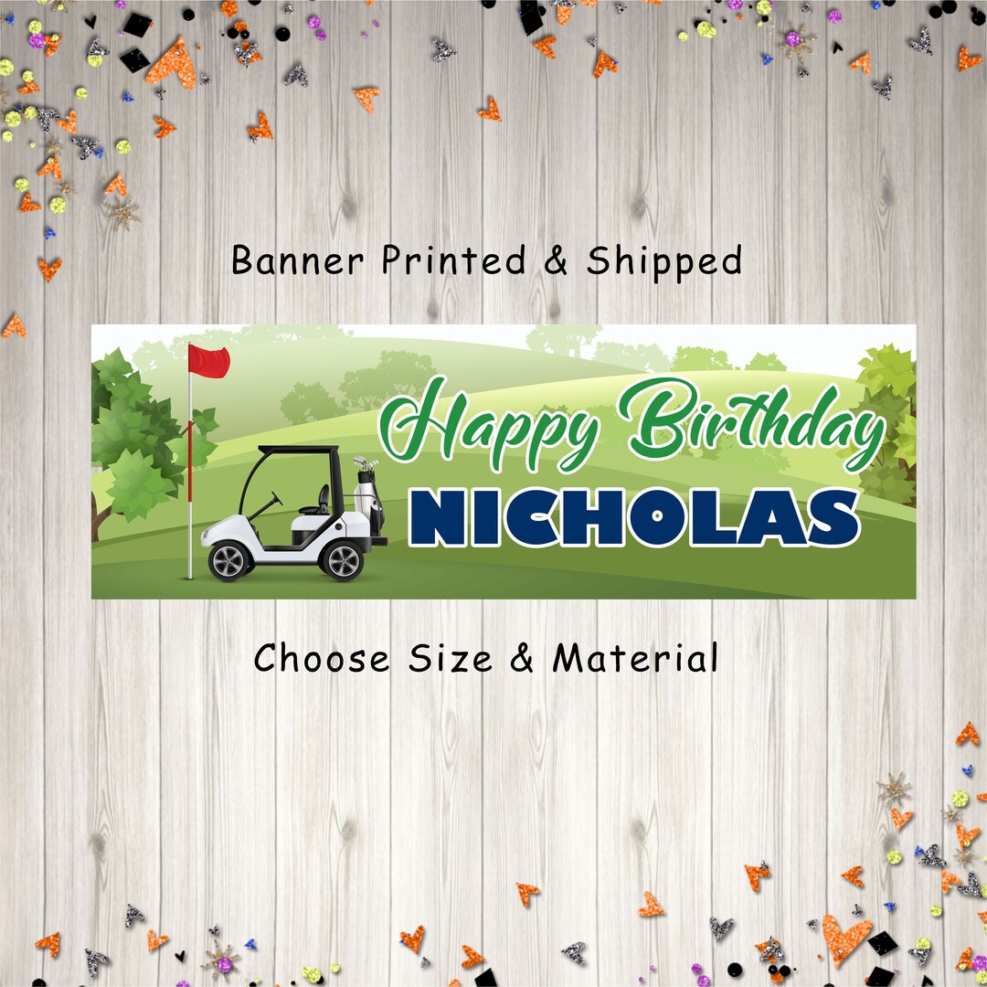 Golf Birthday Party Banner, Sports Birthday Kids Golf Birthday Banner ...