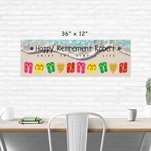 Personalized Beach Retirement Banner, Happy Retirement Decorations ...