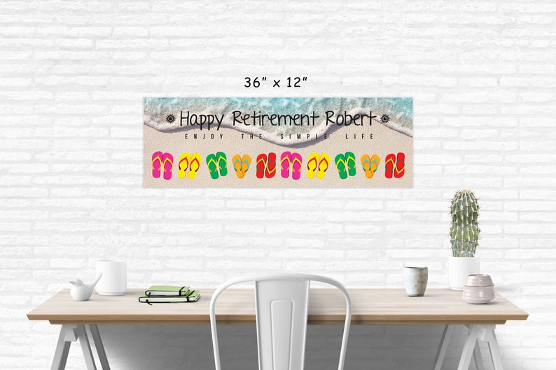Personalized Beach Retirement Banner Happy Retirement - Etsy