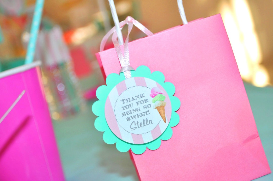 Ice Cream Birthday Favor Tags, Sweet Shoppe, Vintage Ice Cream Parlour ...