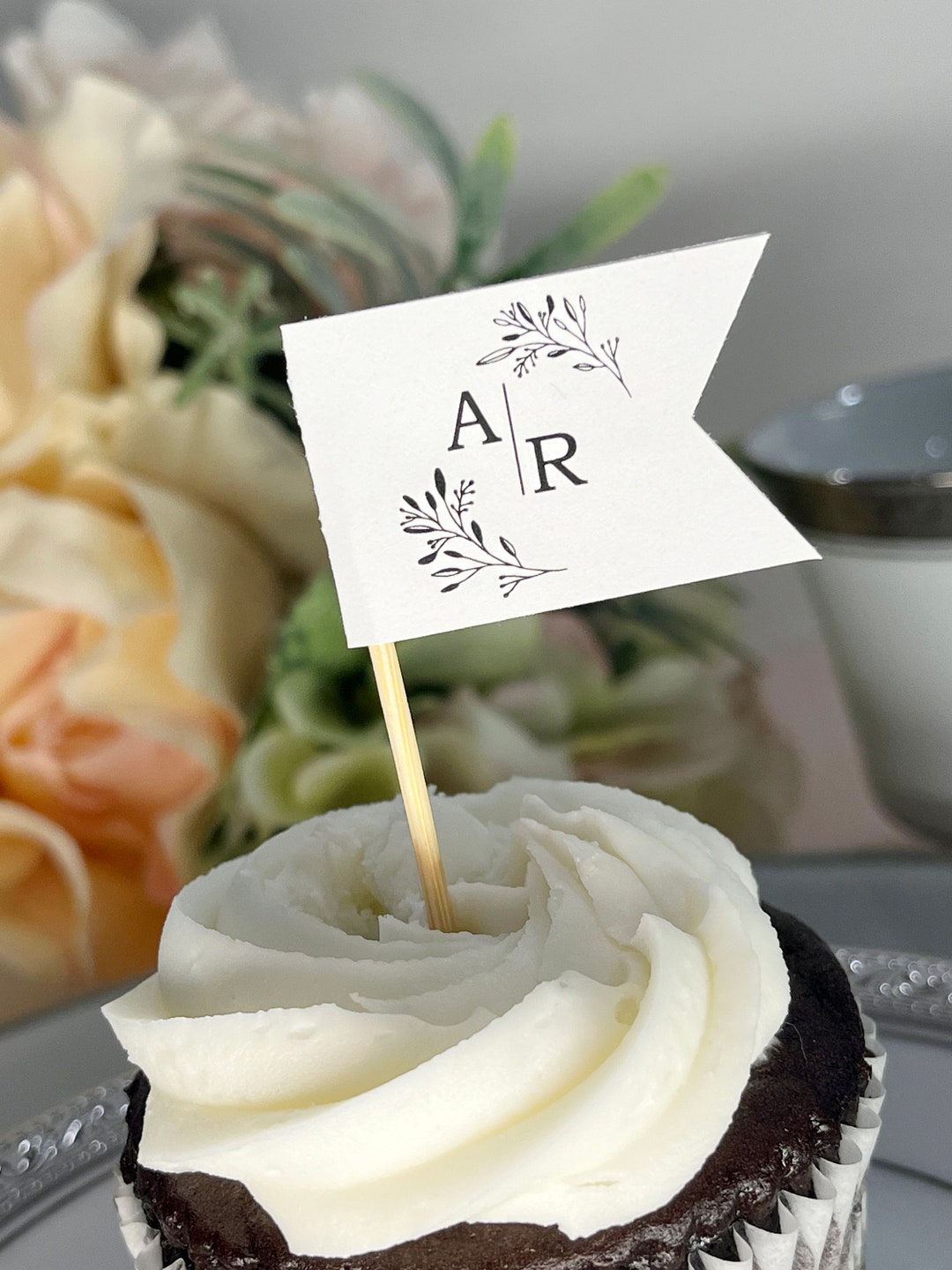 Wedding Cupcake Flags Toothpick Flags Personalized Cupcake Flags Custom ...