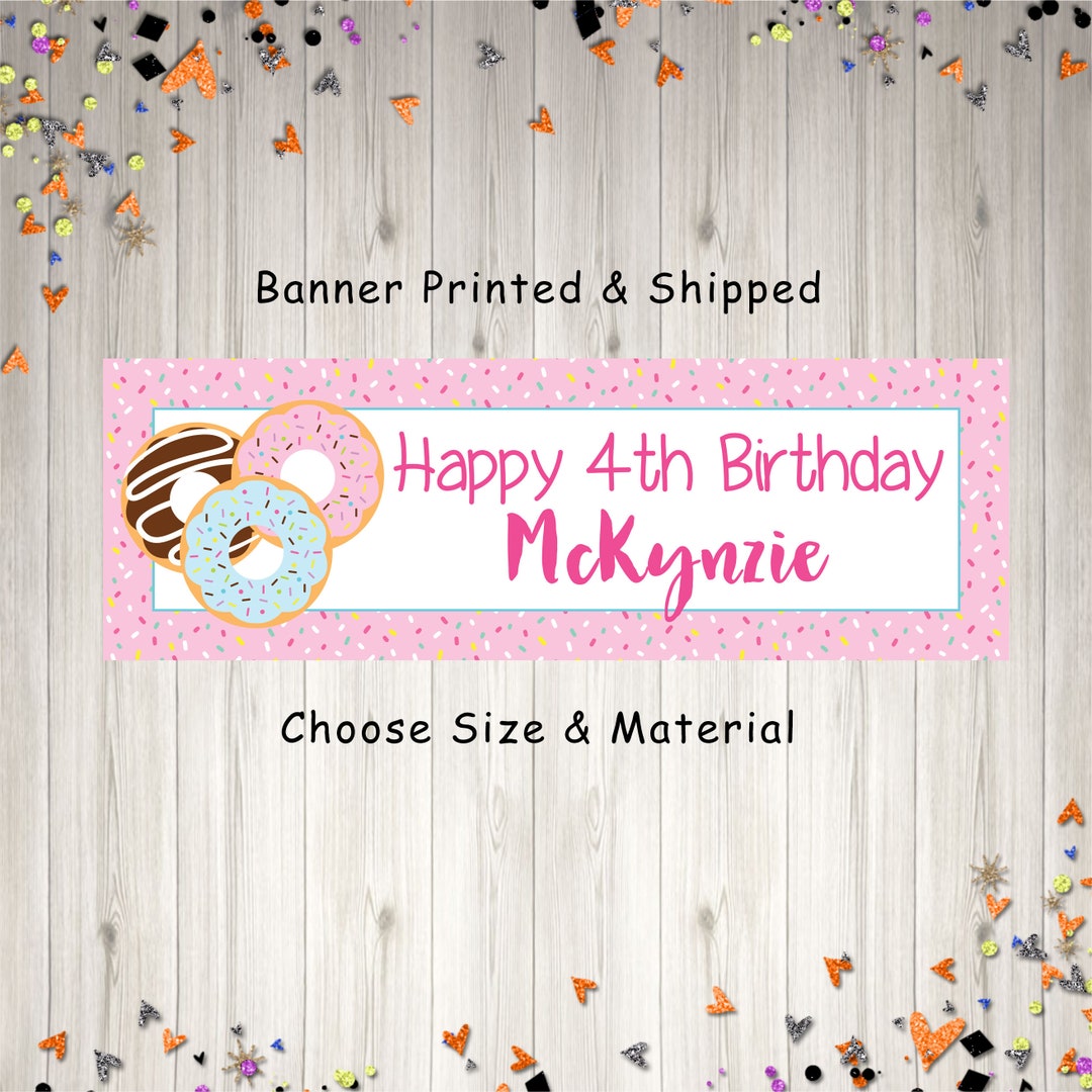 Donut Banner, Donut Birthday Party Decorations, Doughnut Banner ...