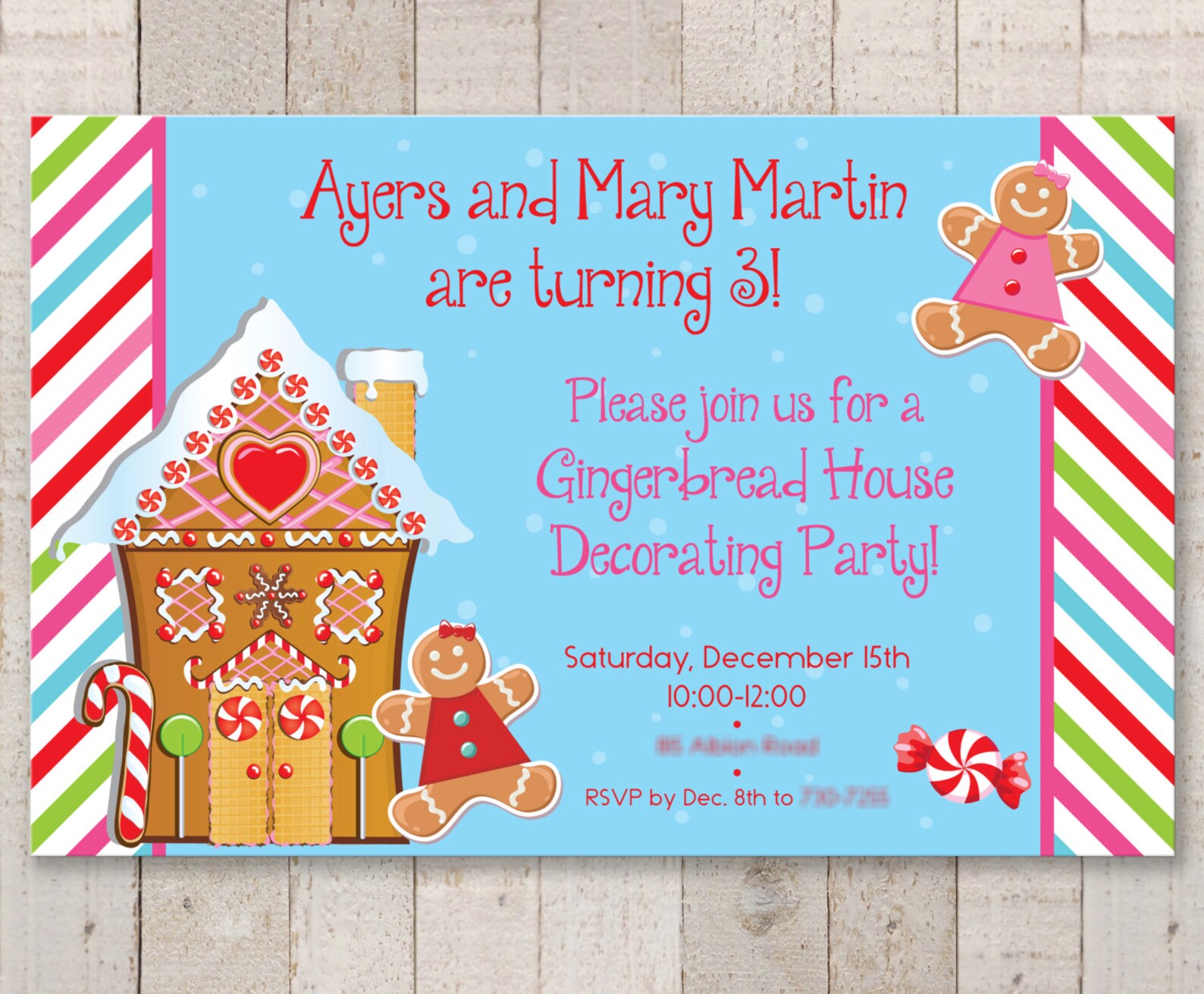 Gingerbread Birthday Party Invitations Holiday Party Invites - Etsy