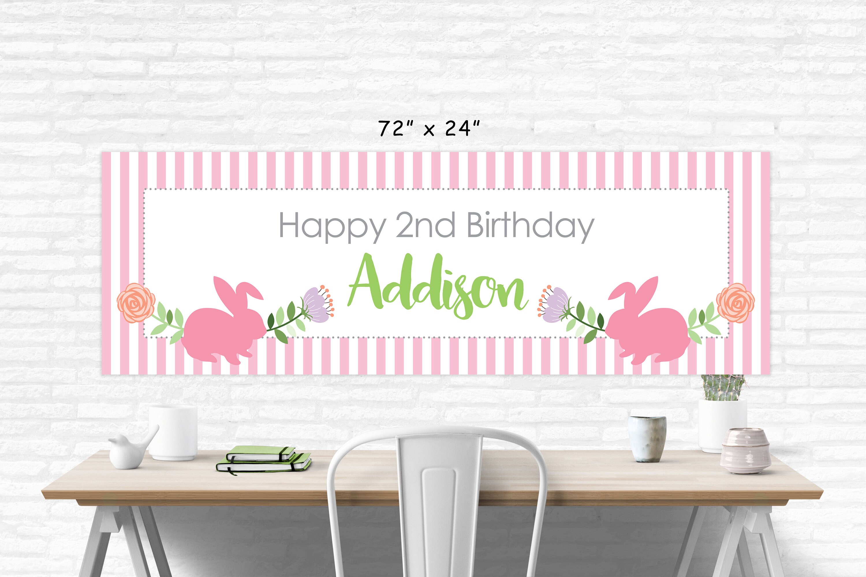 Bunny Birthday Banner Easter Birthday Banner Some Bunny is | Etsy