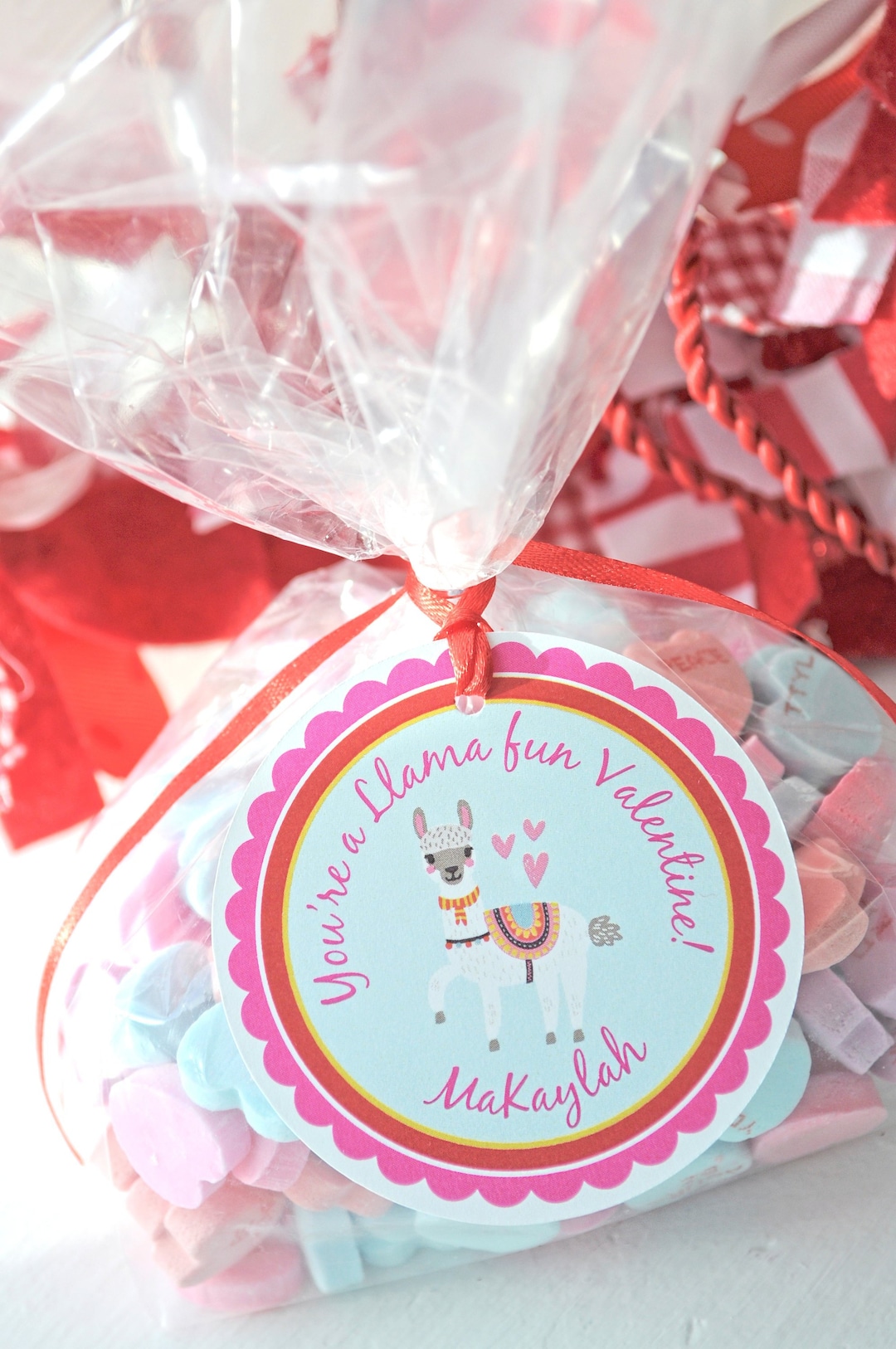 Llama Valentines Day Cards Tags, Valentine's Day Treat Tags, Classroom ...