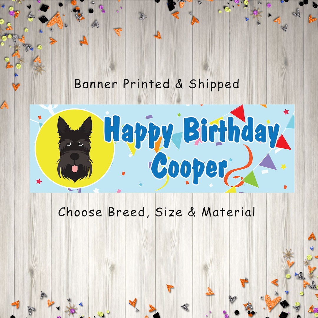 Dog Birthday Banner, Personalized Dog Birthday Party Decorations, Puppy ...