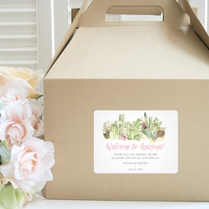 Cactus Wedding Welcome Bag Gable Boxes Stickers Wedding Out of Town ...