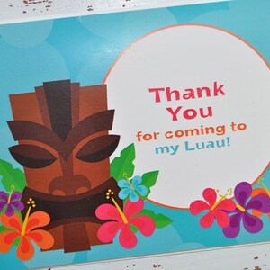 Luau Birthday Party Thank You Cards, Hawaiian Luau Birthday Decorations ...