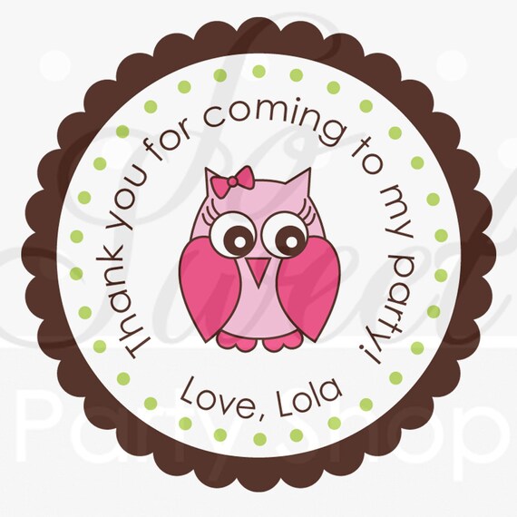 Owl Birthday Stickers, Party Favor Stickers, Girls 1st Birthday ...