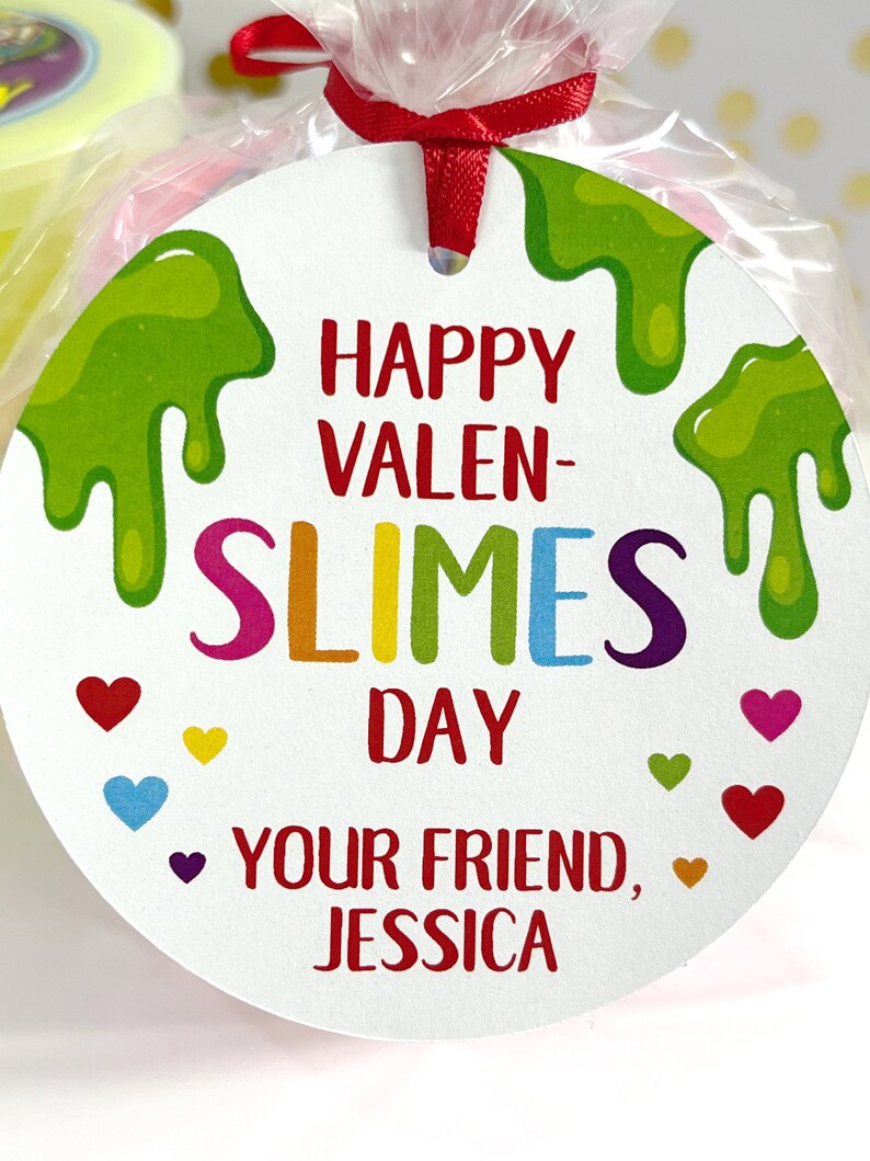 Slime Valentine Tags for Kids School Valentines Day Cards Classroom ...