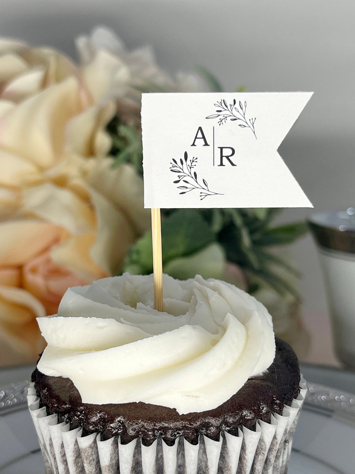 Wedding Cupcake Flags Toothpick Flags Personalized Cupcake Flags Custom ...