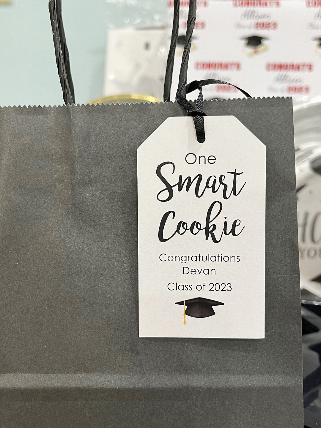 One Smart Cookie Graduation Tags Party Favor Tags Congrats Grad ...