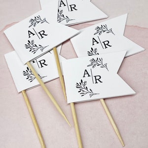 Wedding Cupcake Flags Toothpick Flags Personalized Cupcake Flags Custom ...