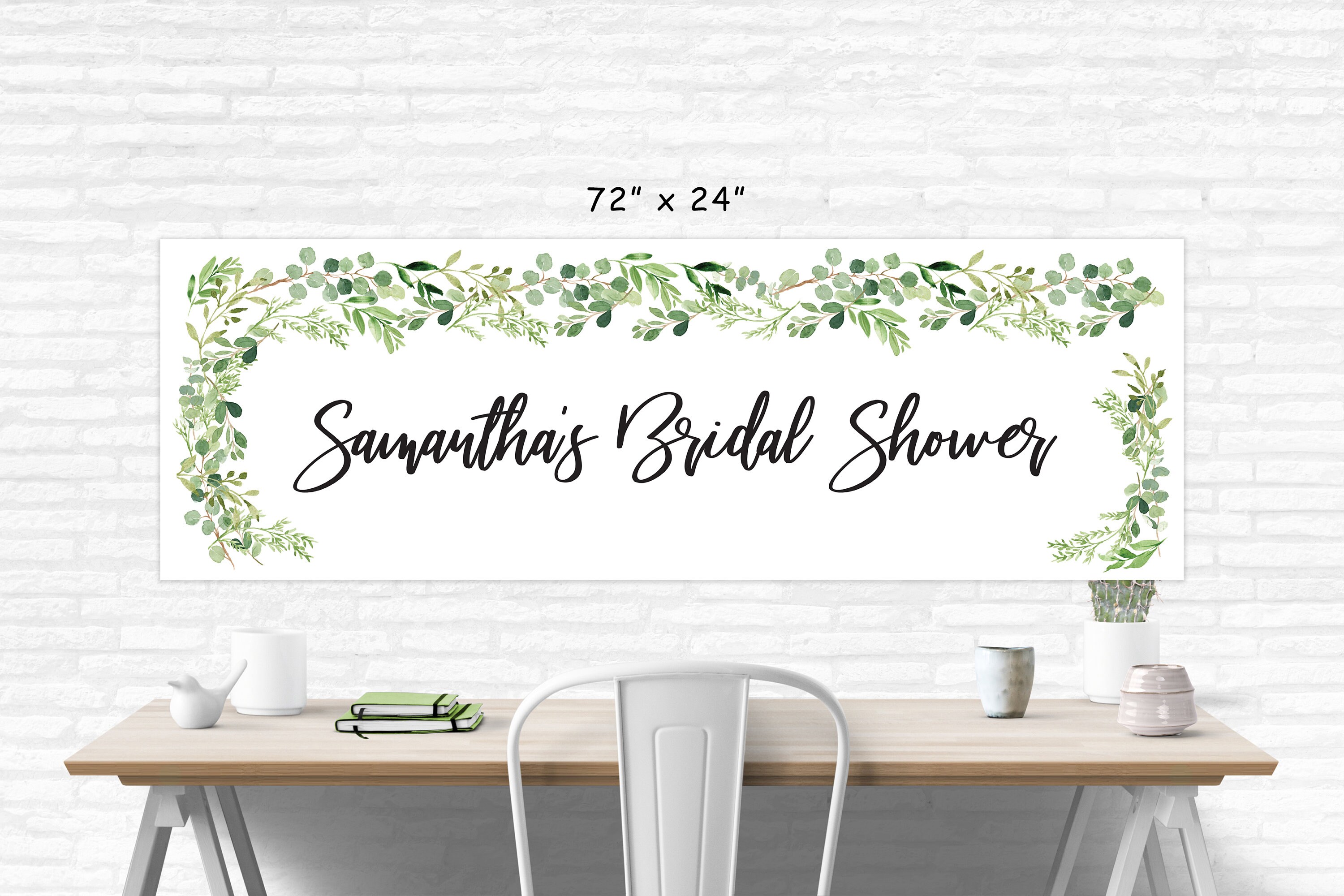 Bridal Shower Banner Greenery Leaf Bridal Shower Decorations | Etsy
