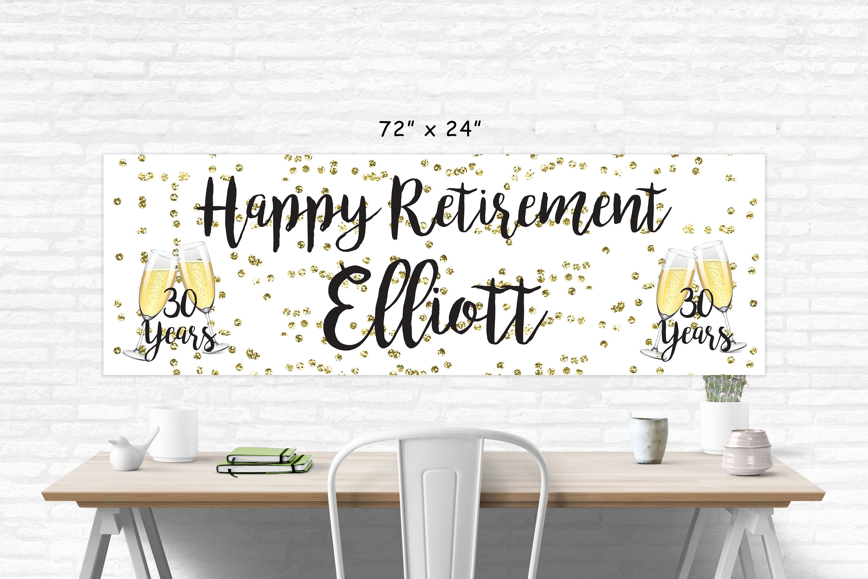 Retirement Banner Personalized Retirement Decorations Coworker ...