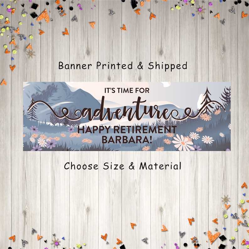 Retirement Banner, Happy Retirement Decorations, It's Time for ...
