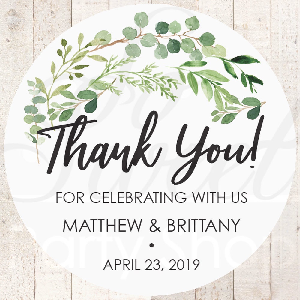Wedding Favor Stickers Thank You Stickers Wedding Favor Etsy