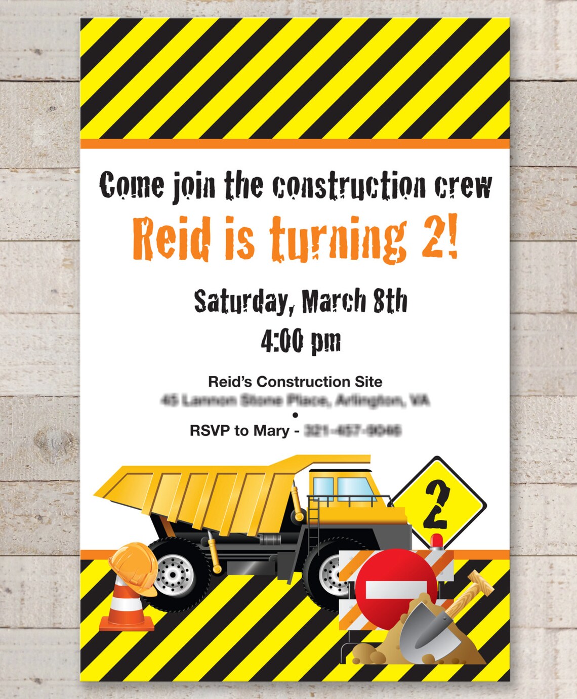 Construction Birthday Invitations Construction Birthday | Etsy