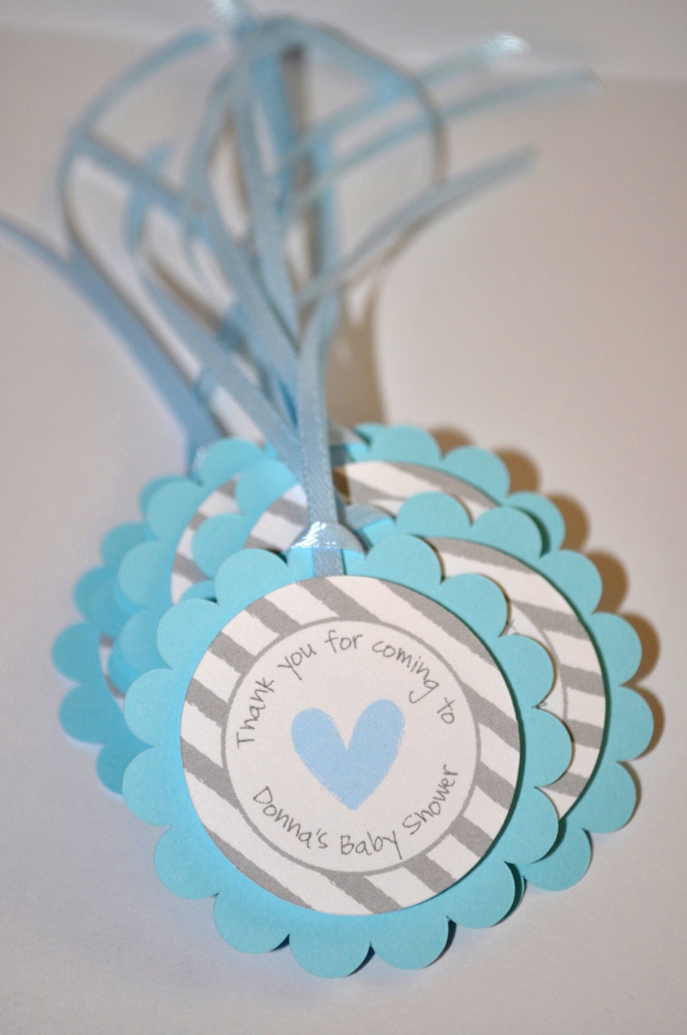 Boys Baby Shower Favor Tags Blue and Gray Thank You Tags - Etsy