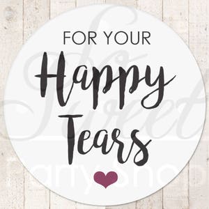 Wedding Favor Stickers, Happy Tears Stickers, Tissue Sticker, Wedding ...