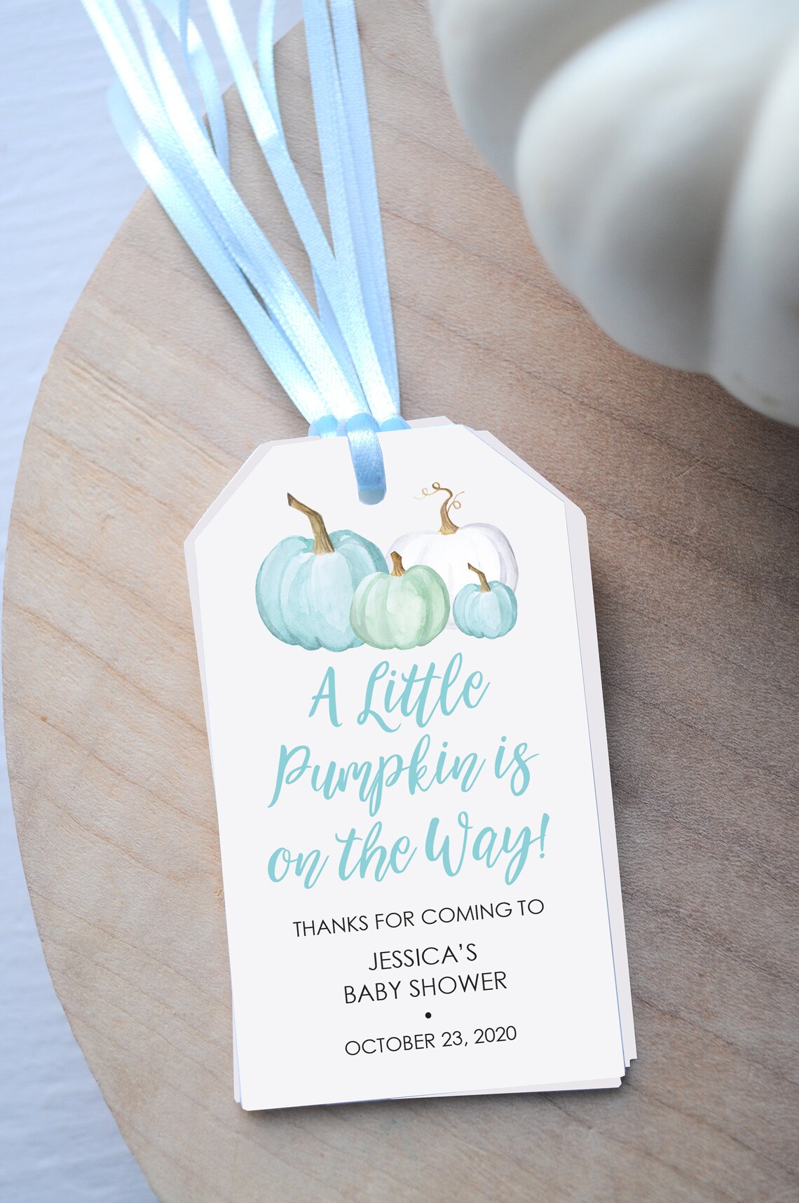 It's A Little Pumpkin Boy Baby Shower Blue Pumpkin Favor | Etsy