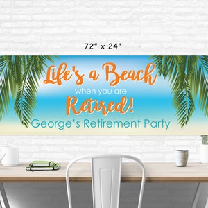 Beach Retirement Banner, Happy Retirement Banner, Life's a Beach ...