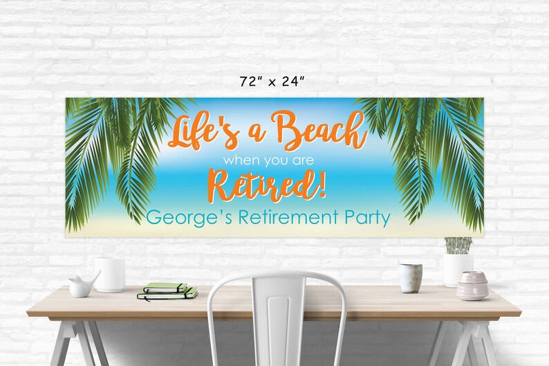 Beach Retirement Banner, Happy Retirement Banner, Life's a Beach ...