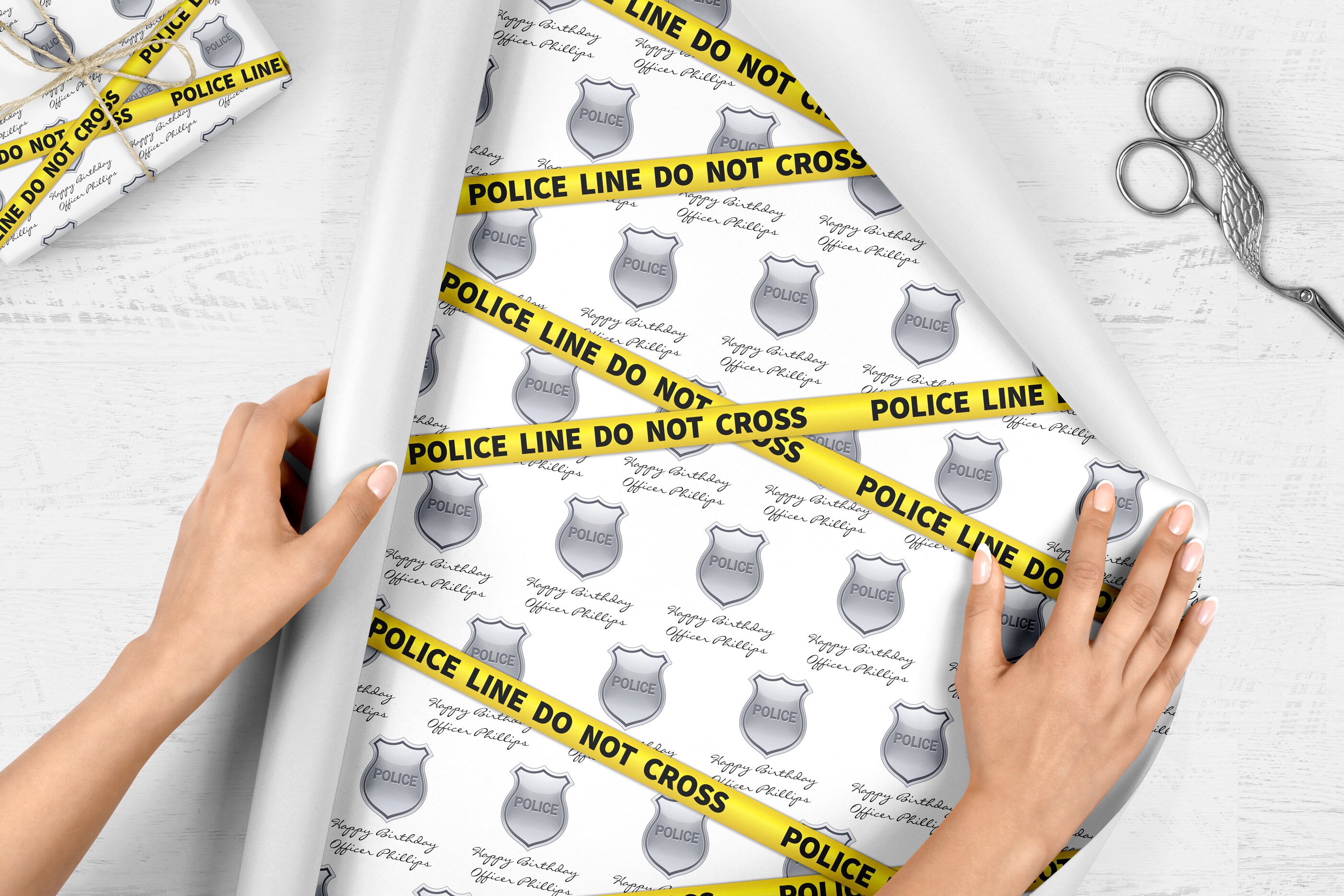 Police Officer Gift Wrap Personalized Police Birthday Gift - Etsy