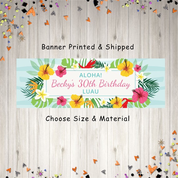 Hawaiian Luau Birthday Party Banner