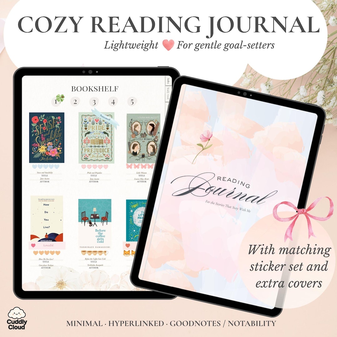 Cozy Digital Reading Journal: Goodnotes Planner With Decoration ...